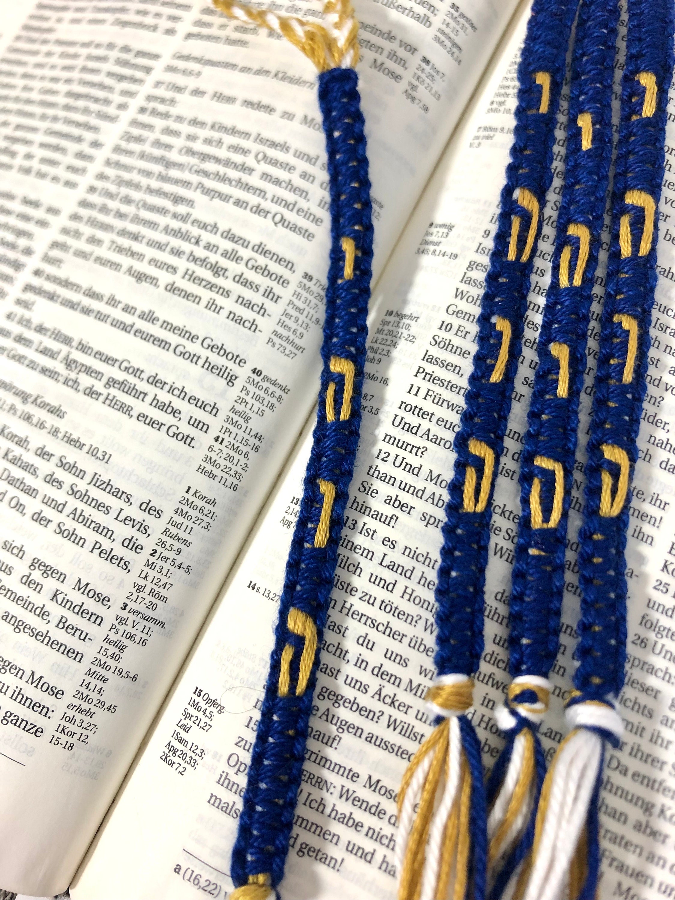 Tzitzit, Gold and Blue, Tassel, Tassels, Jewish Prayer Tassels, Gift ...