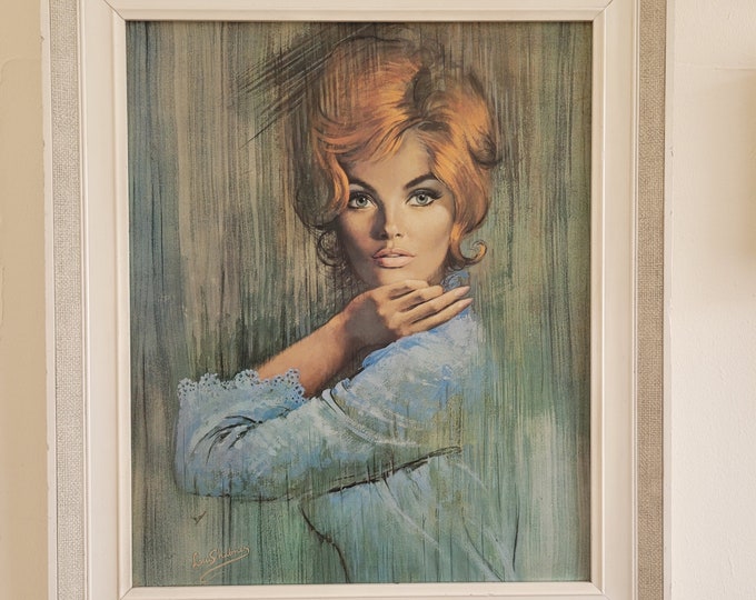 Beautiful Rare Lou Louis Shabner- Sara Print in Original Vintage Frame ...