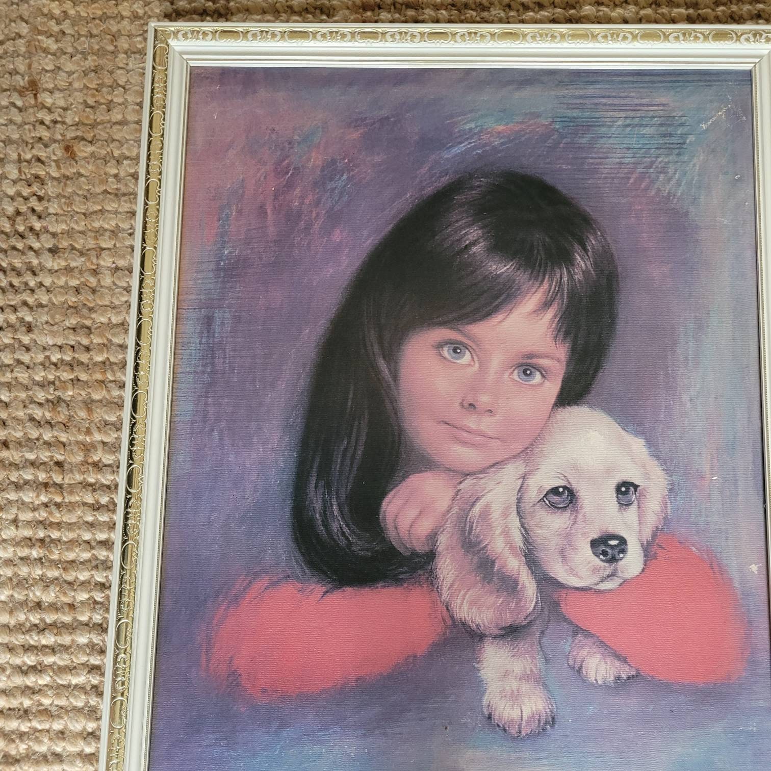Louis Shabner Puppy Love Original Framed Print Vintage Retro Kitsch 60s ...
