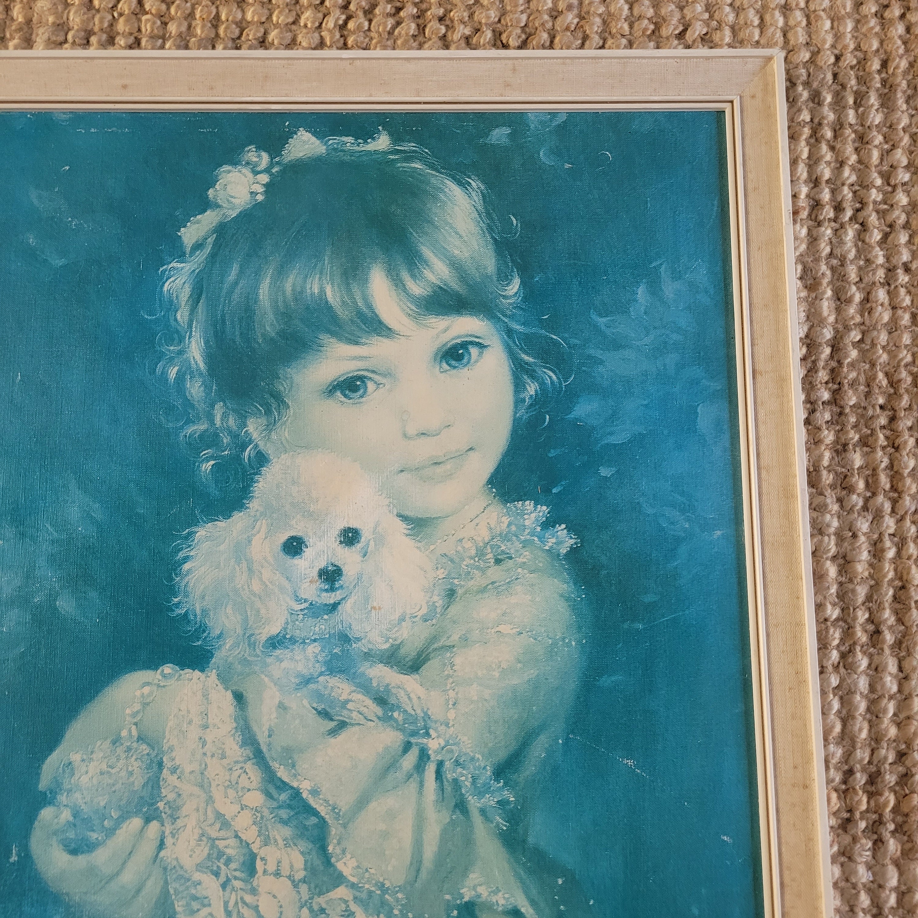 Rare Brenda Burke Big Eyed Blue Girl With Puppy Cute Kitsch Vintage ...