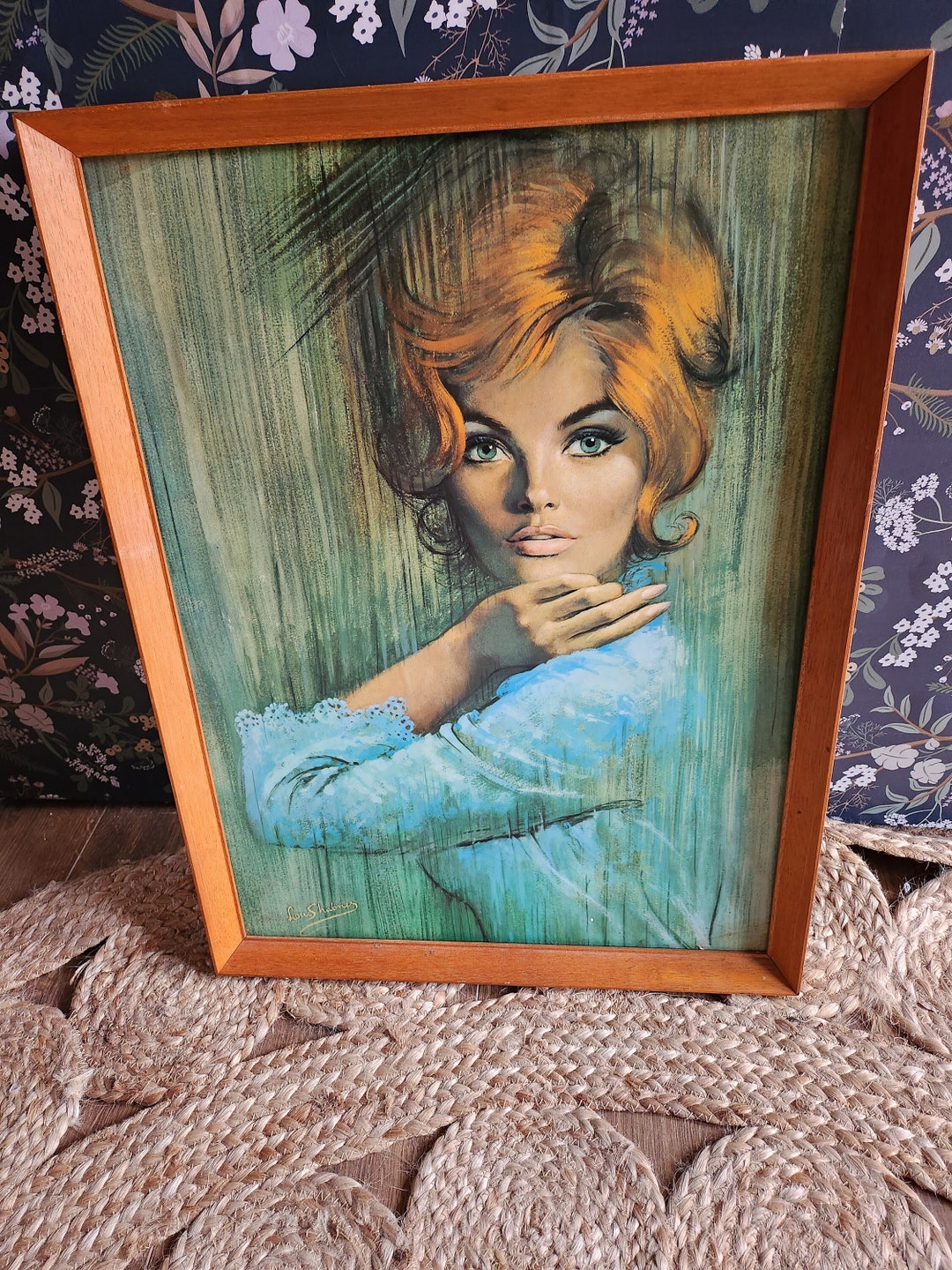 Louis Shabner Sara Framed Original Lady Print Rare 60s 70s - Etsy