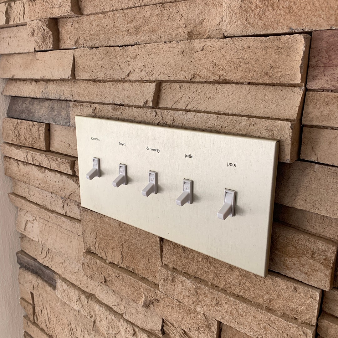 Custom Labeled Metal 5-gang Toggle Switch Plate Cover - Etsy