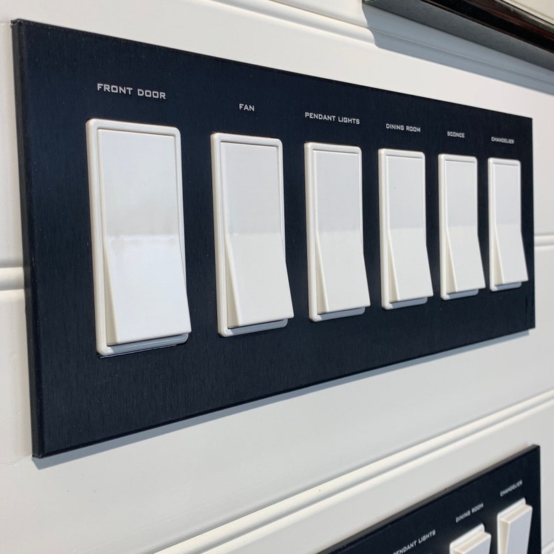 8 Gang: Custom Labeled Metal Switch Plate Cover for Rocker - Etsy