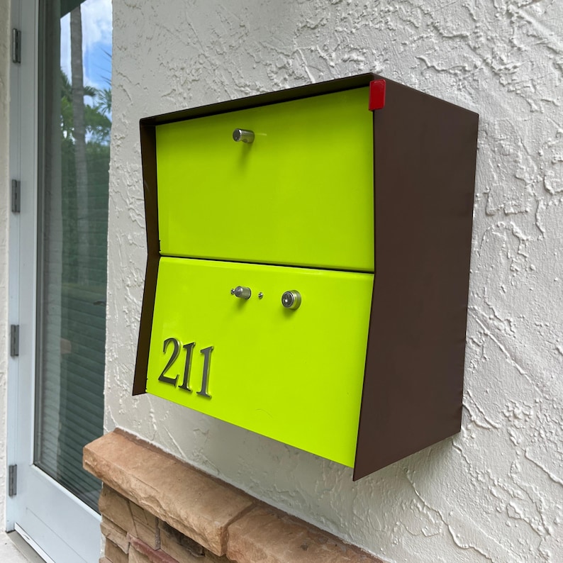 Coco Nut Retro Mailbox: Locking Wall Mounted Package Box - Etsy