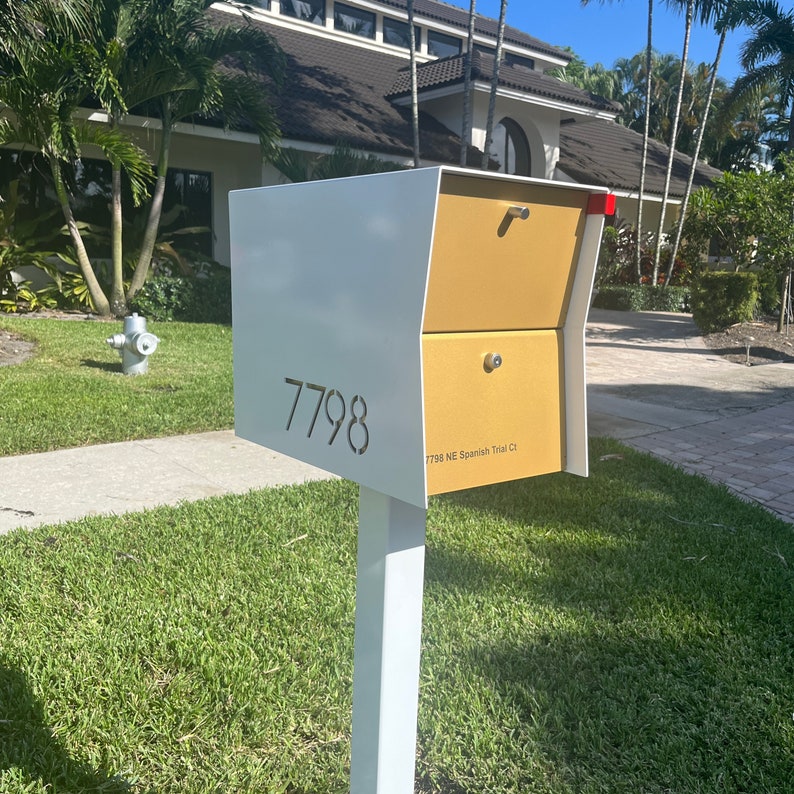 Retro Package Box in Arctic White Locking Mailbox: Mid-century Modern ...