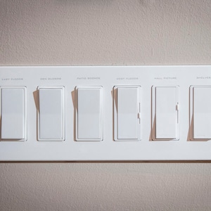 7 Gang: Custom Labeled Metal Switch Plate Cover for Rocker Switches ...