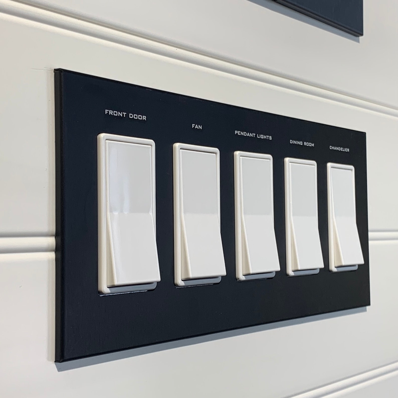 Custom Labeled Metal 5-gang Rocker Switch Plate: Modern Design - Etsy