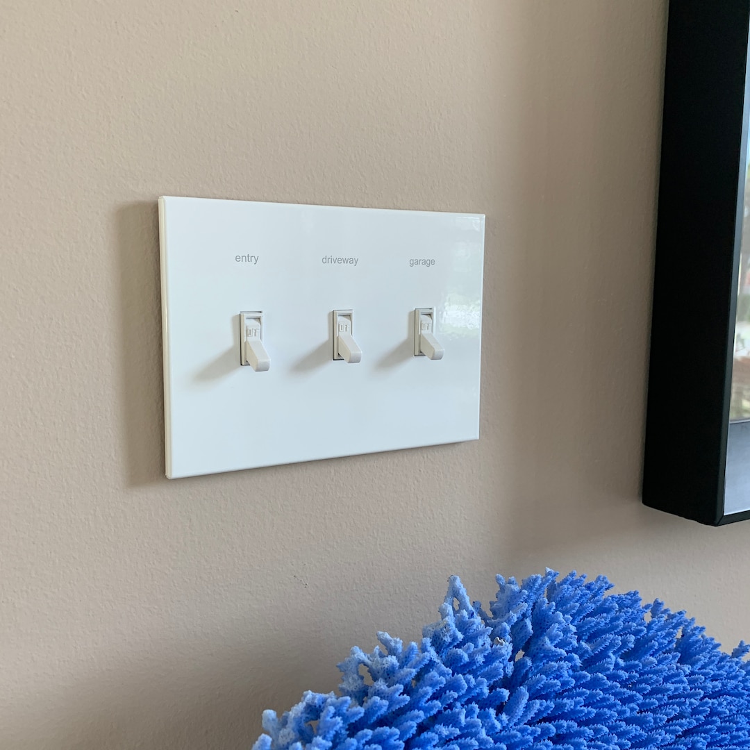 Custom Labeled 3 Gang Metal Toggle Switch Plate: Modern Design - Etsy