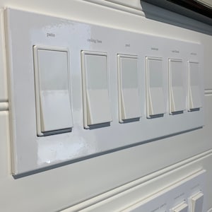 7 Gang: Custom Labeled Metal Switch Plate Cover for Rocker Switches ...