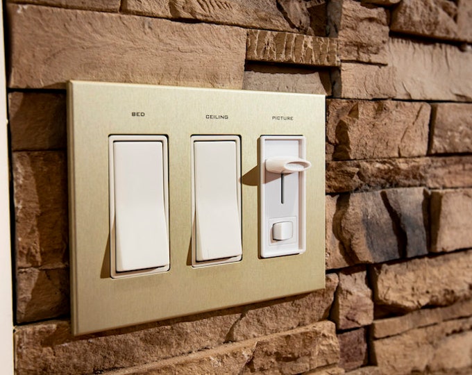 Customizable Boho Walnut Wood Light Switch Plate Cover and Wood ...