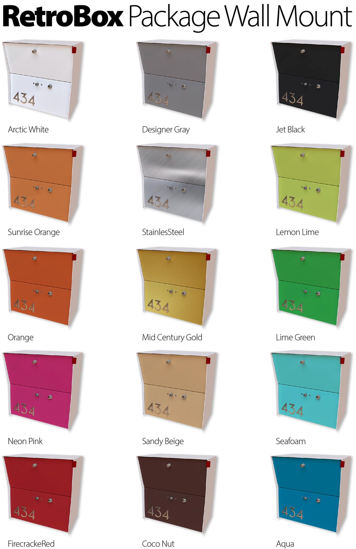 Coco Nut Retro Mailbox: Locking Wall Mounted Package Box - Etsy