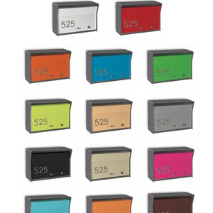 Retrobox Locking Wall Mounted Mailbox in BLACK , Midcentury Modern ...