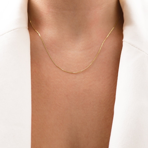 9ct solid gold curb chain 18 inch store