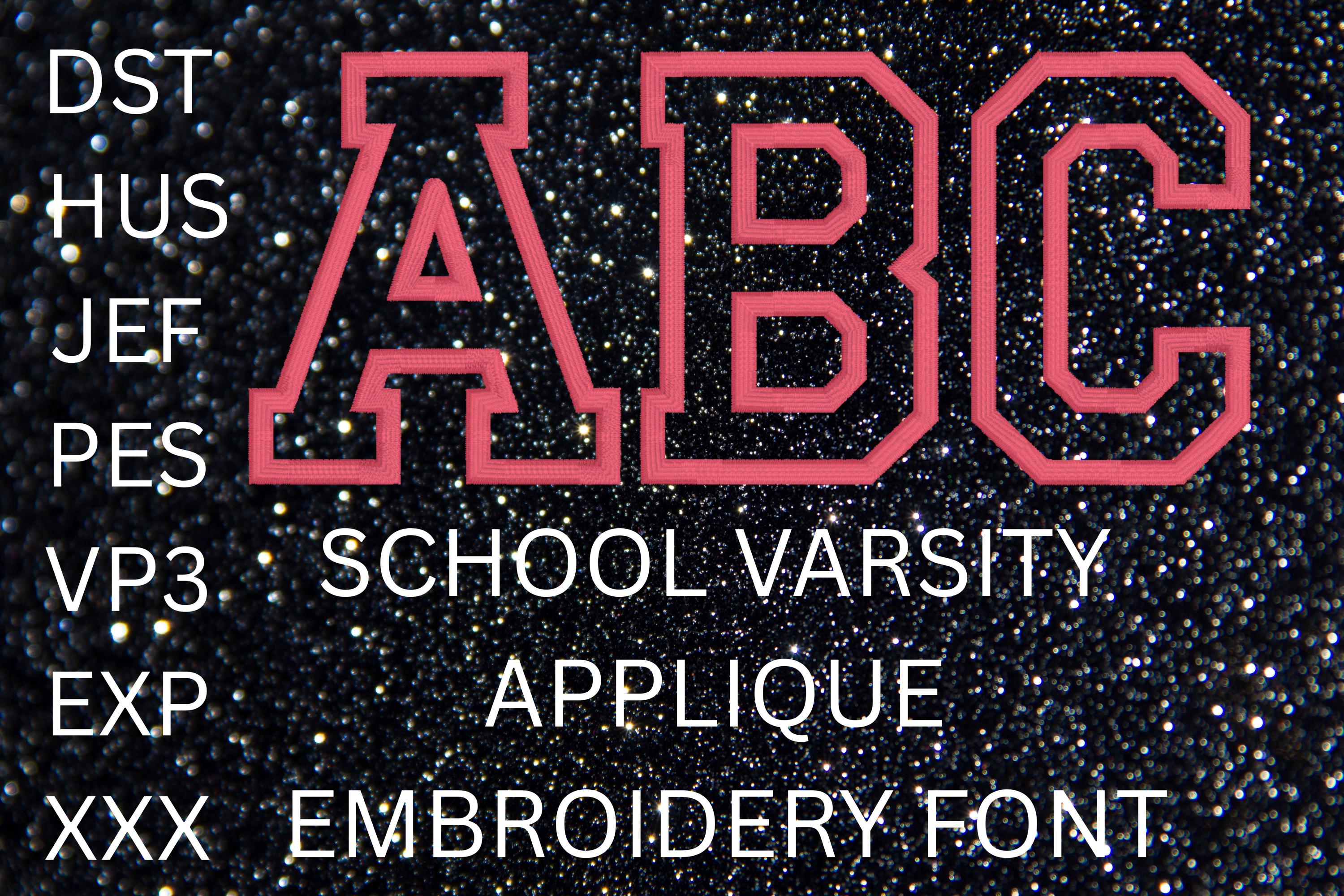 School Varsity Applique Embroidery Font - Etsy
