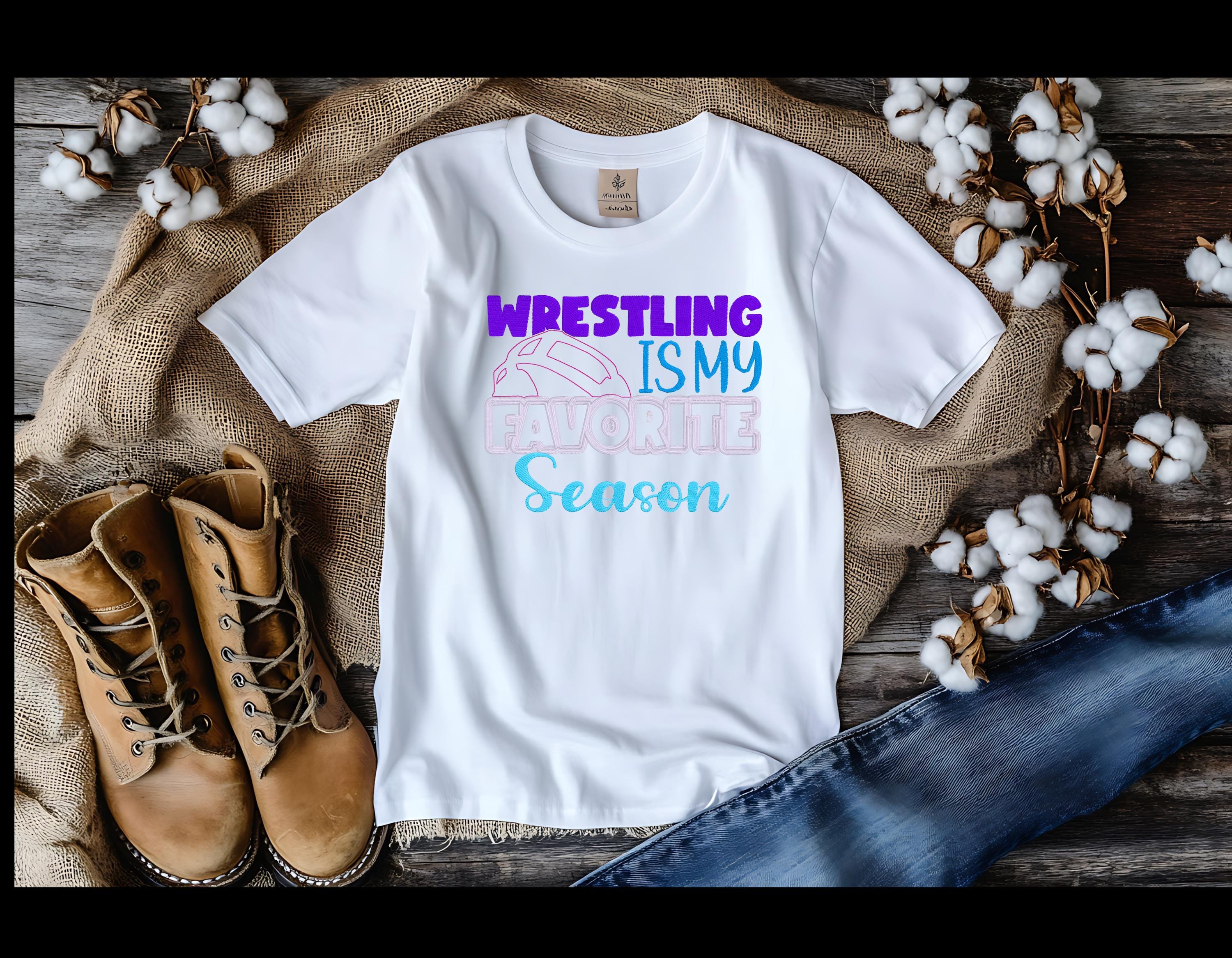 Wrestling Favorite Season Embroidery Applique File - Etsy
