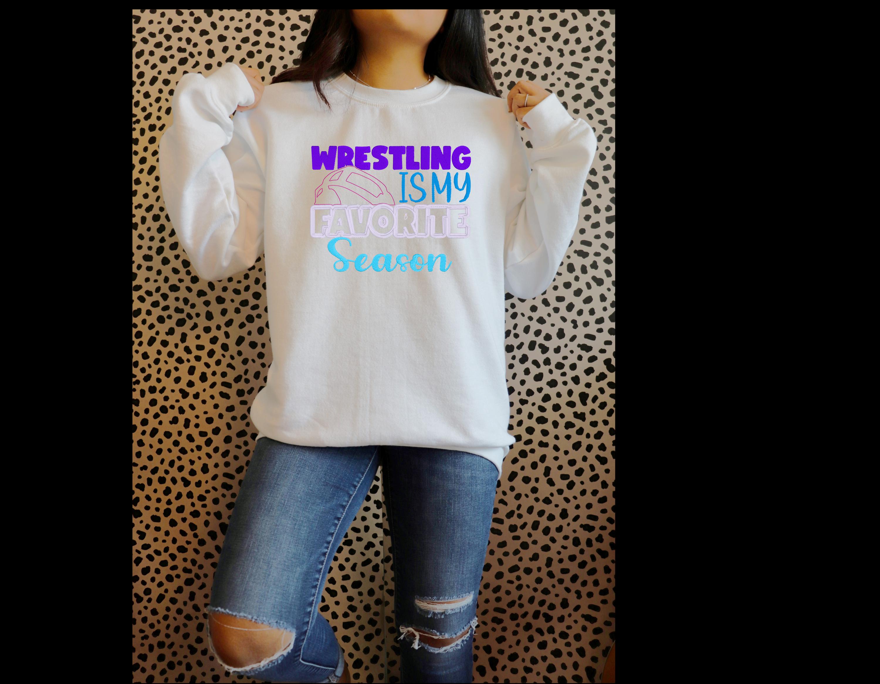 Wrestling Favorite Season Embroidery Applique File - Etsy