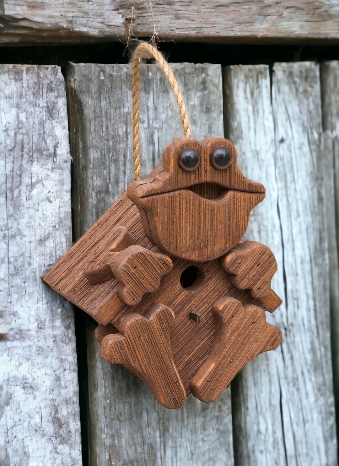 Frog Birdhouse, Amish Made, Birdhouse, Animal Birdhouse, Yard Decor ...