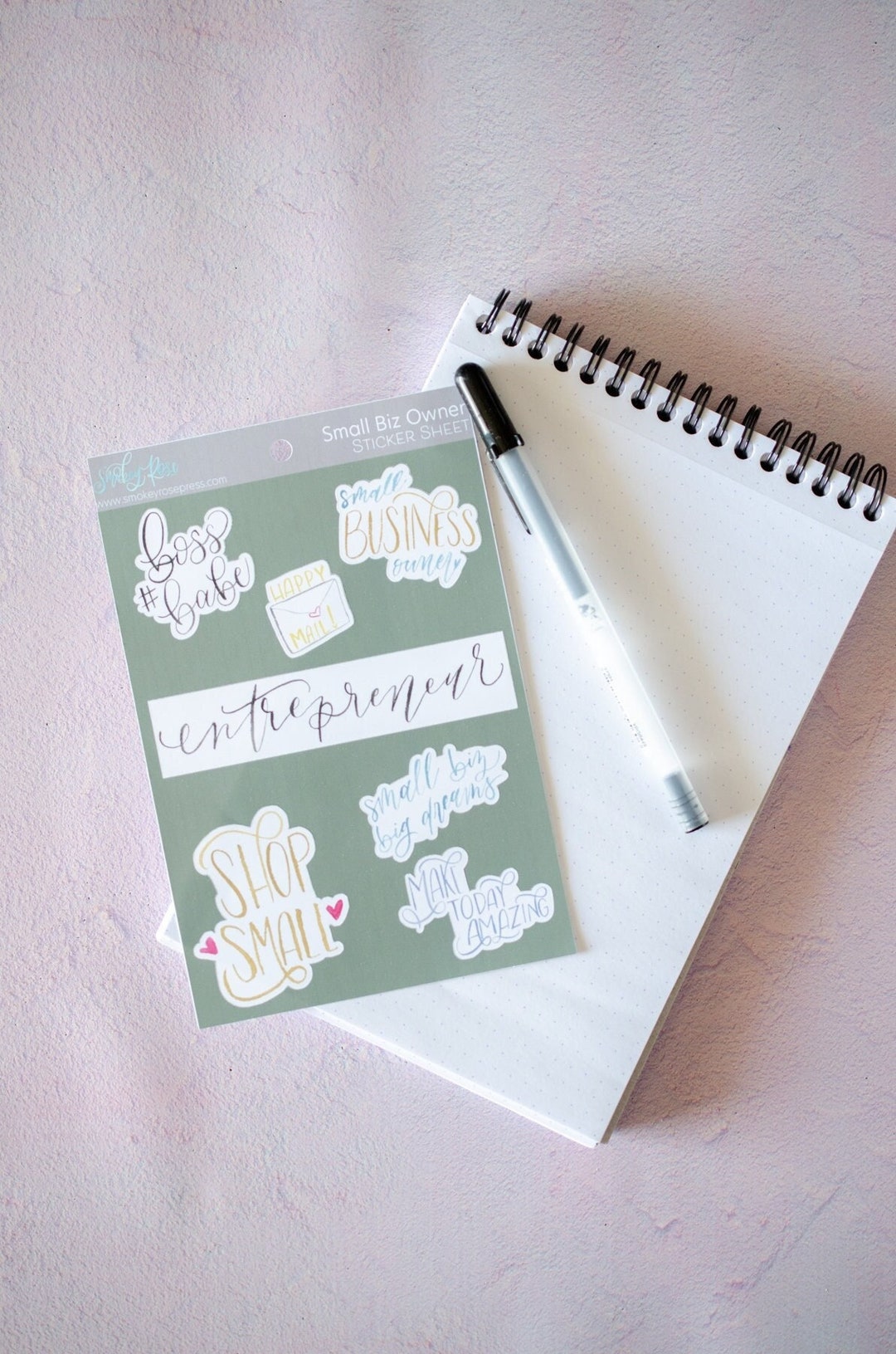 Small Business Owner Sticker Sheet | Entrepreneur Sticker | Watercolor ...