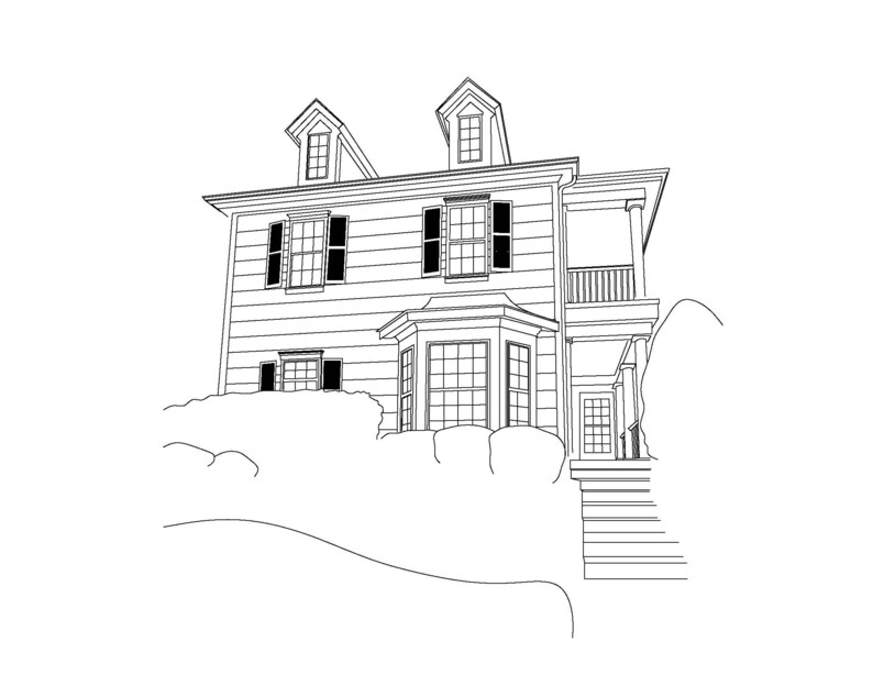 Custom Line Drawing of Home - Etsy