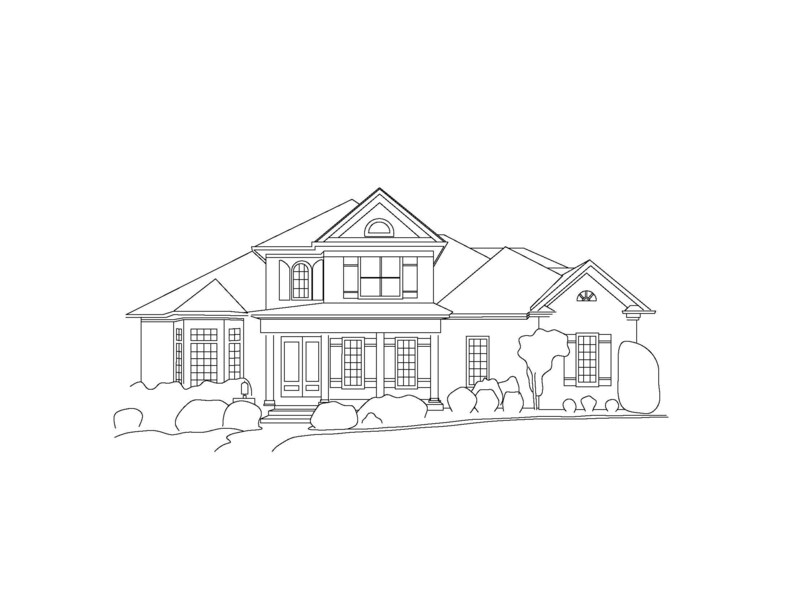 Custom Line Drawing of Home - Etsy