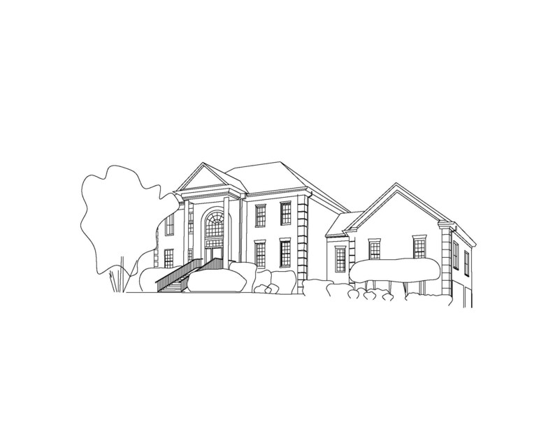 Custom Line Drawing of Home - Etsy