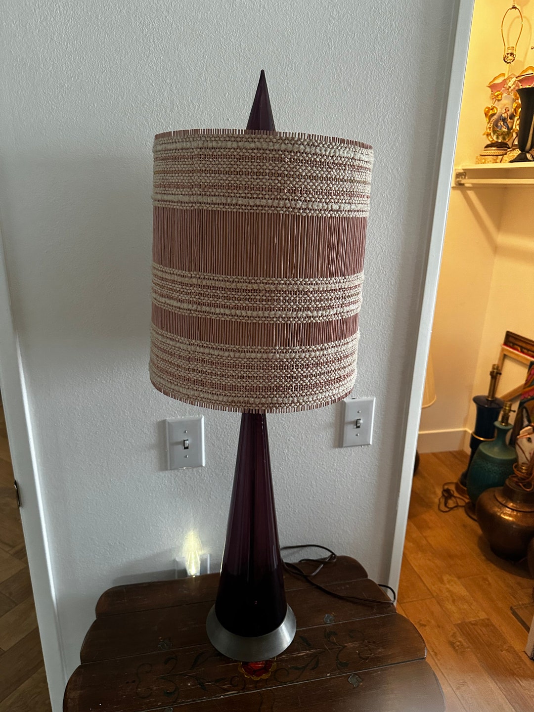 Stunning Purple Glass Lamp - Etsy