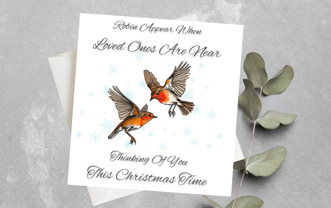 Personalised Robin Sympathy Christmas Card, Thinking of You Christmas ...
