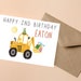 Digger Birthday Card for Son, Happy Birthday Construction Card, to A ...