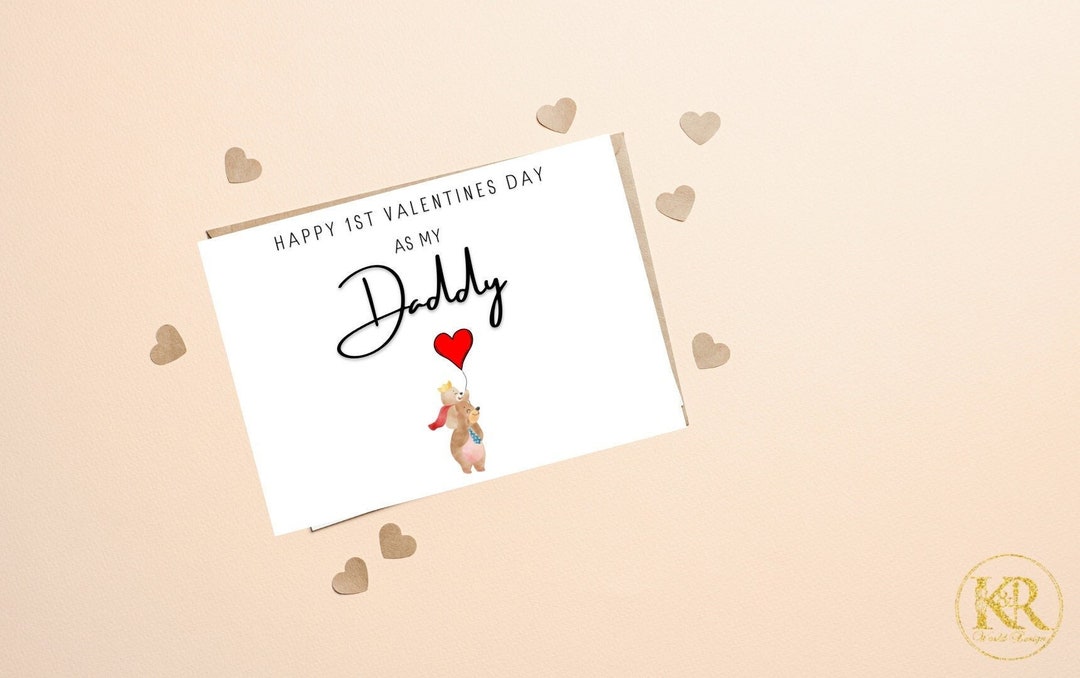Daddy Valentines Day Card for Him, Personalised Daddy Card From Baby ...