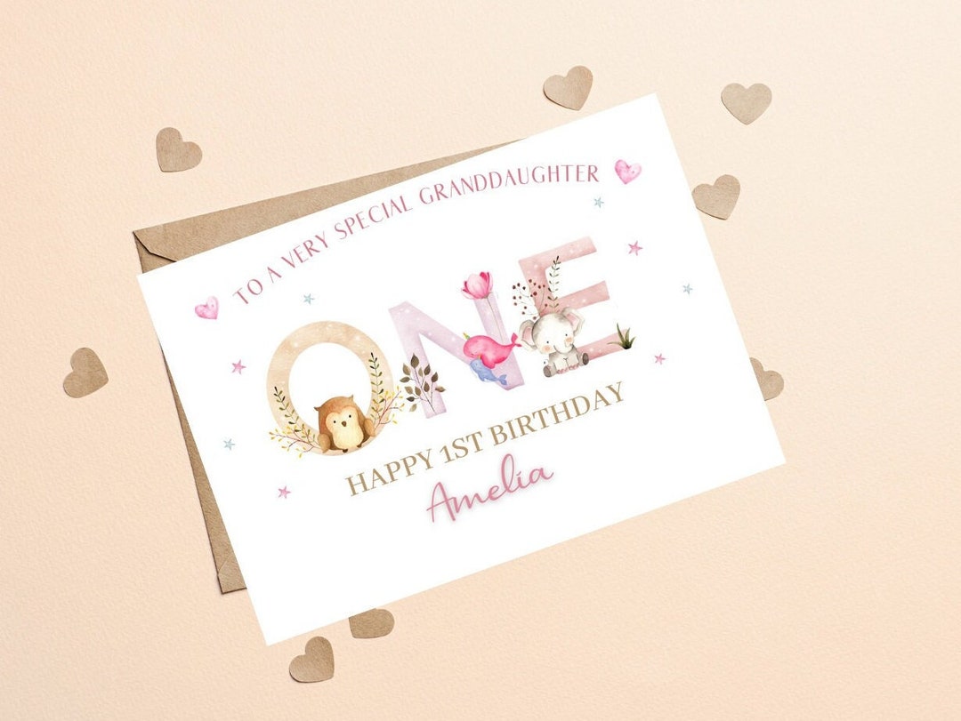 Personalised Granddaughter 1st Birthday Card, to A Special ...