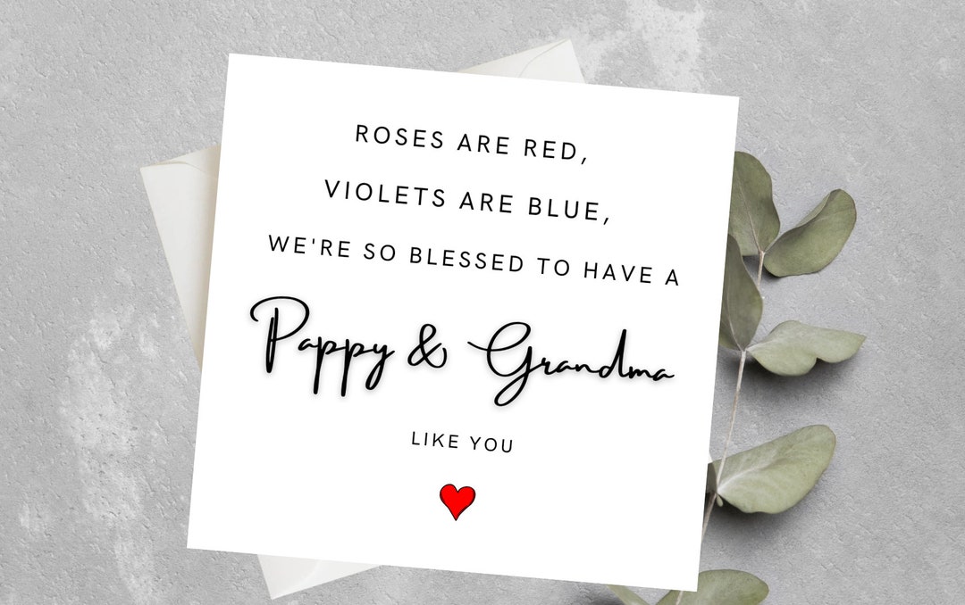 Grandma, Grandpa Valentines Card, Personalised Grandparents Valentine's ...