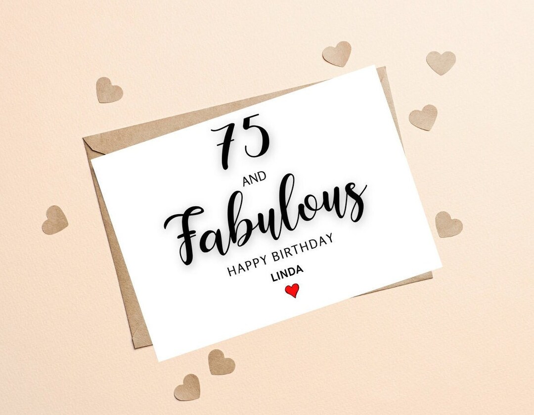 75 and Fabulous Birthday, 75 and Fabulous Card, 75th Birthday Card for ...