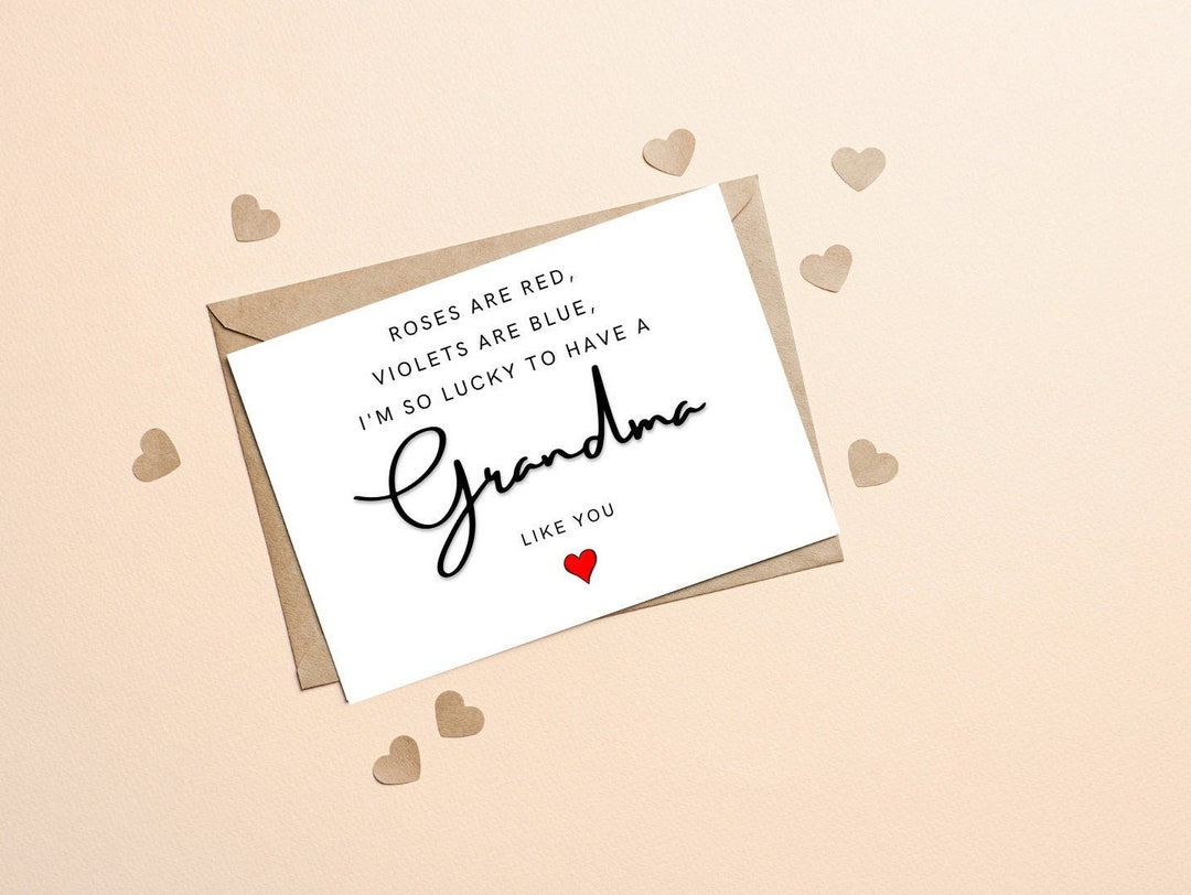 Grandma Valentines Day Card, Personalised Valentine Card for Grandma ...