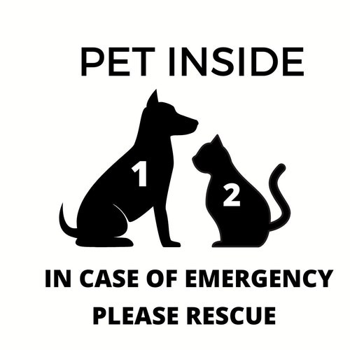 Emergency Pet Rescue Window Sticker Pets Inside Rescue Decal - Etsy