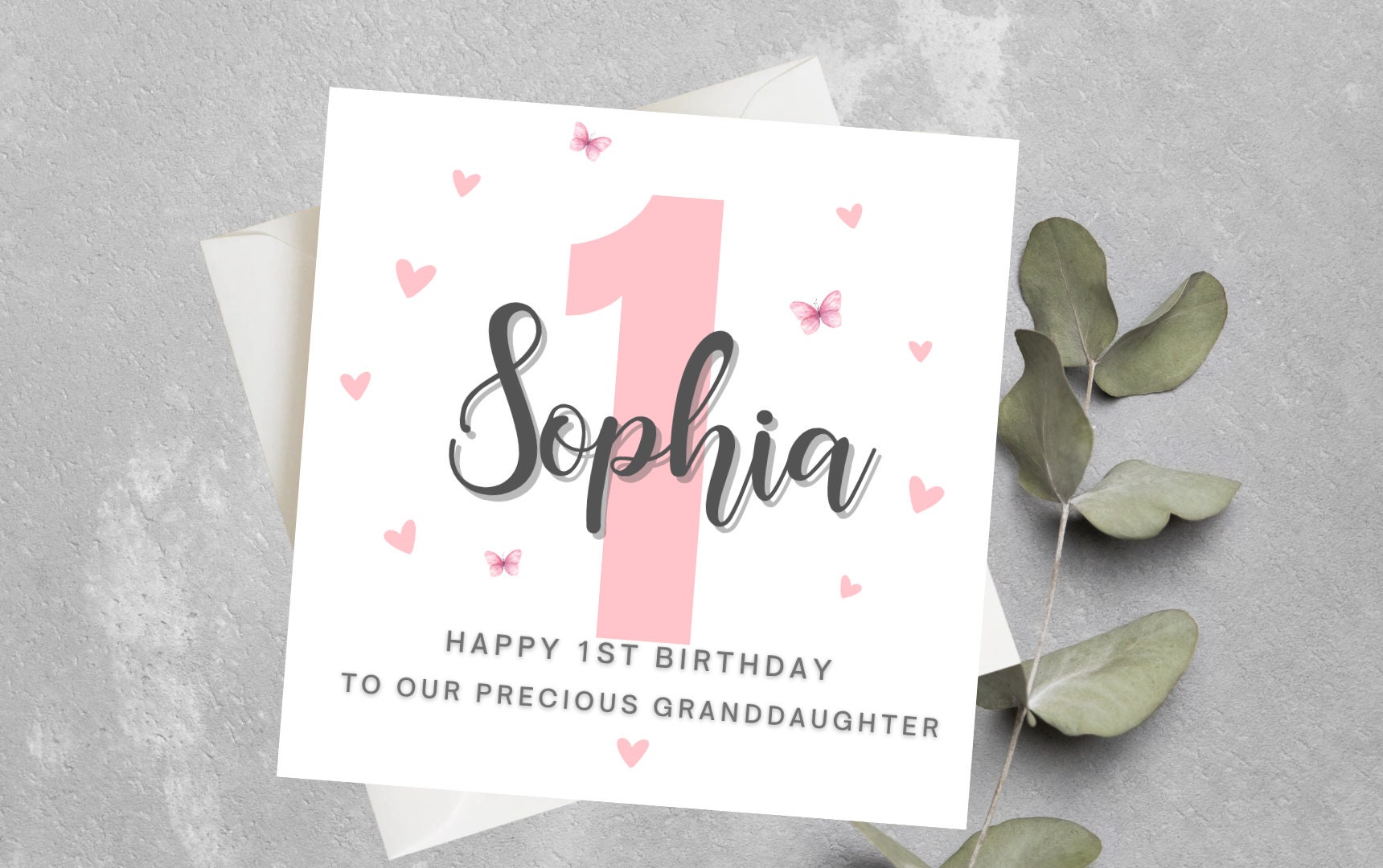 Personalised Granddaughter 1st Birthday Card, to A Special ...