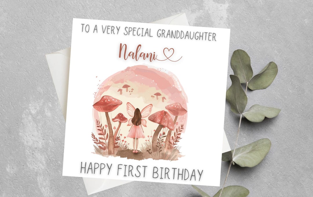 Personalised Fairy Birthday Card for Girls, Fairy First Birthday Card ...