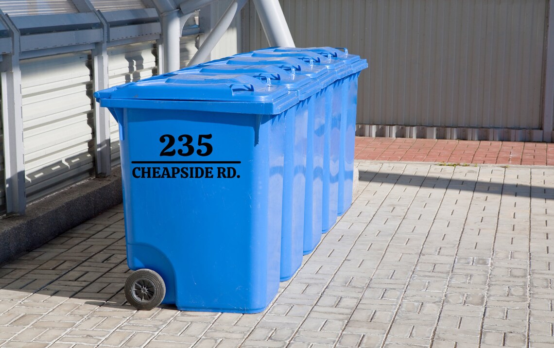 Personalized Recycle Bin Labels, Garbage Bin Stickers, Custom Vinyl ...