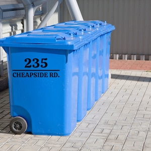 Personalized Recycle Bin Labels, Garbage Bin Stickers, Custom Vinyl ...