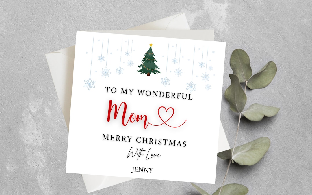 Personalised Mom Christmas Card, Christmas Card for Mom, Mom Christmas ...