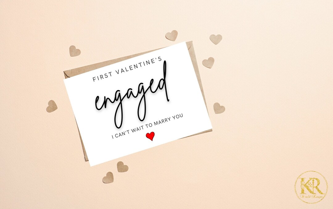 First Engaged Valentines Card, First Engaged Valentine Card, Fiancé ...