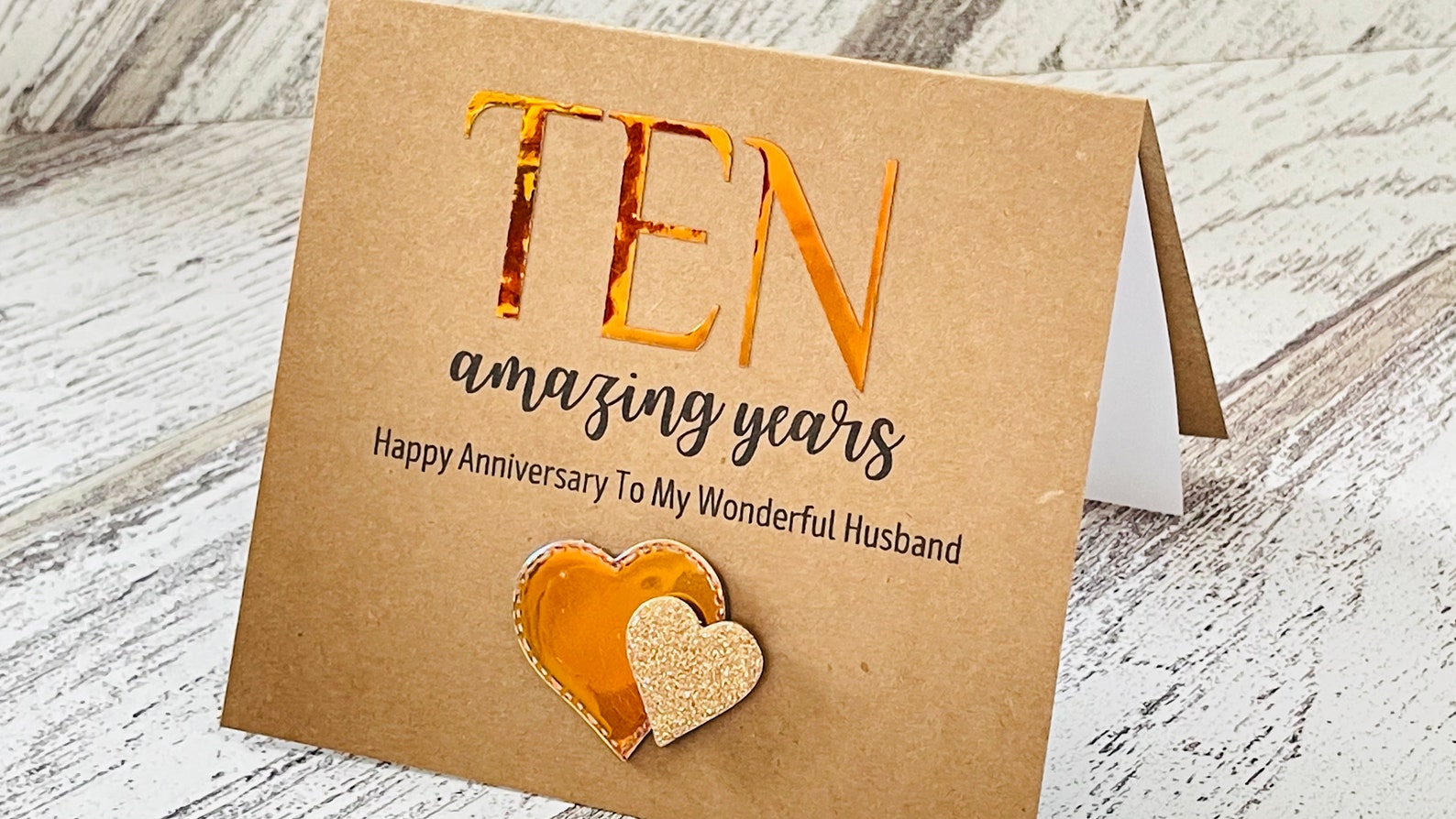 10 Ten Tin Year Anniversary Card 10 Years Anniversary Card - Etsy
