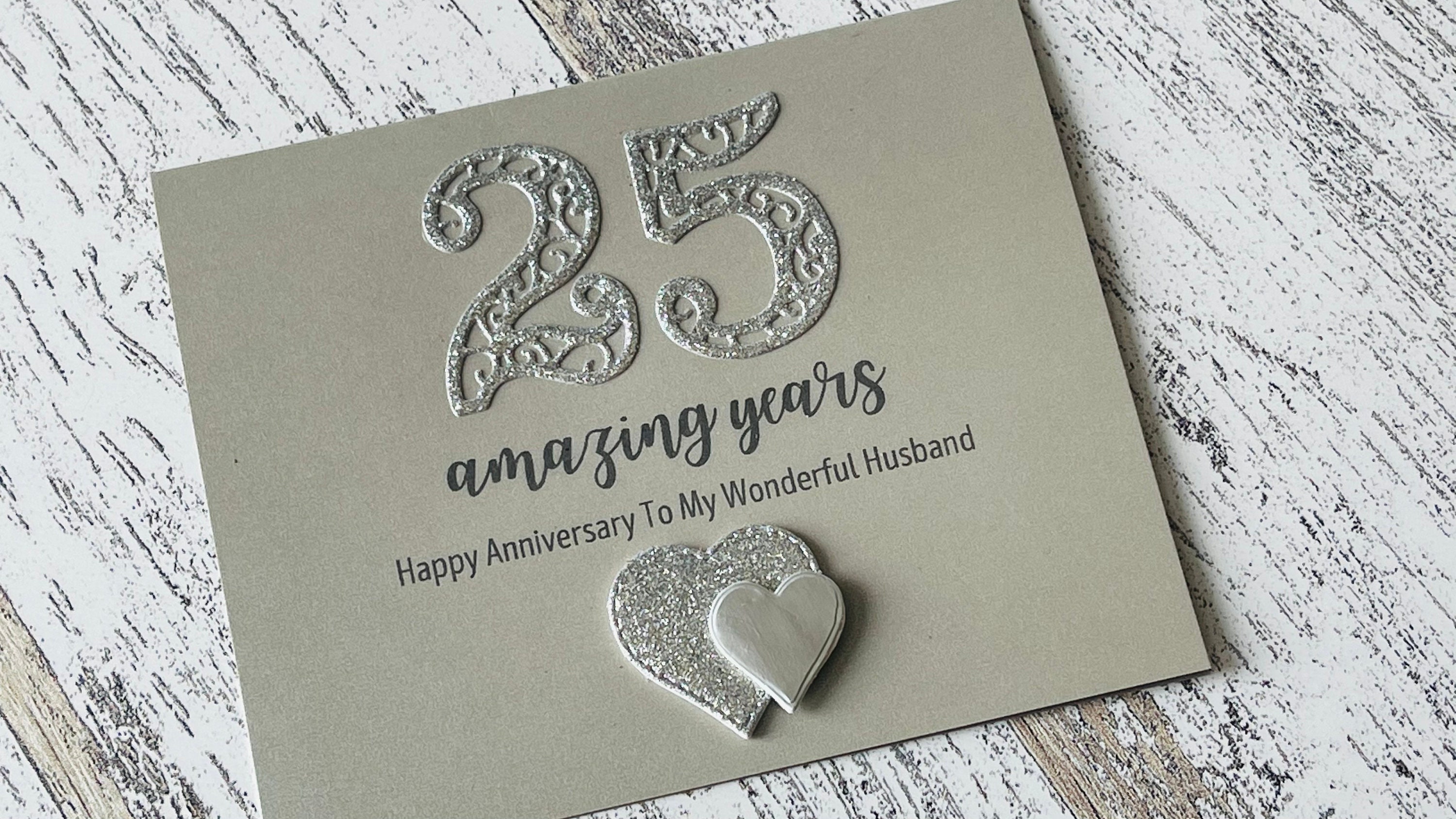 Silver Wedding Anniversary Card Silver Anniversary Card for | Etsy Canada