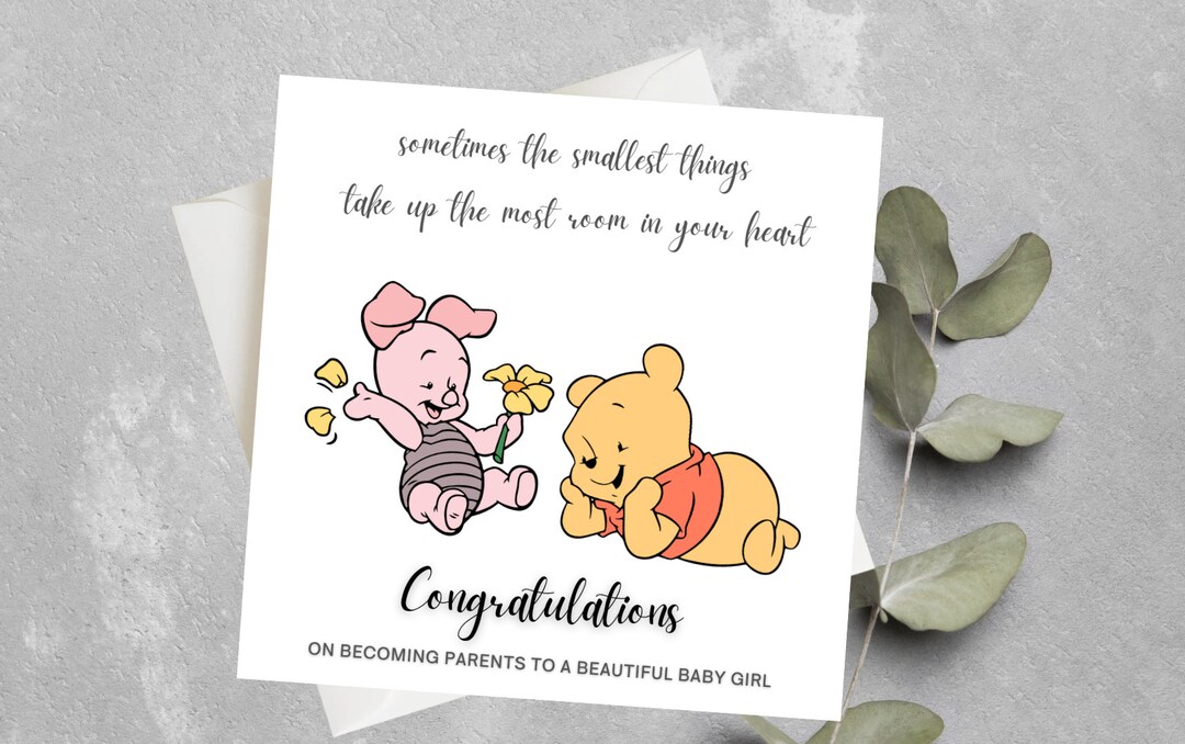 Personalised Winnie the Pooh Baby Shower Card, Sentimental Winnie the ...