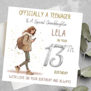 Personalised 13th Birthday Card for Niece, Officially A Teenager Card ...