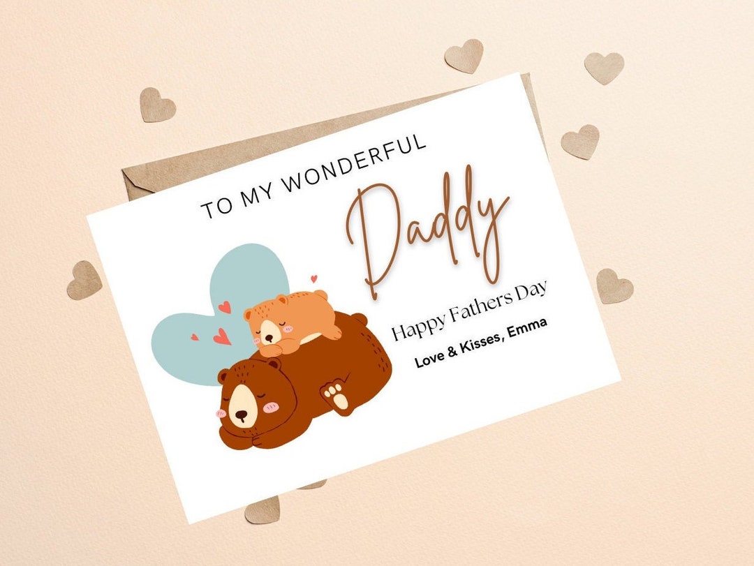 To My Wonderful Daddy Happy Fathers Day, Personalised Fathers Day Card ...