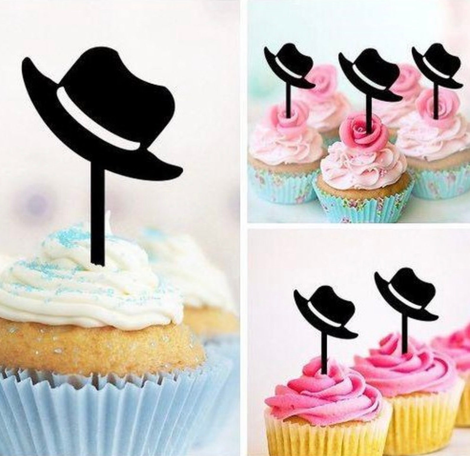 Cowboy Cap Cake Topper Cowboy Cap Cupcake Topper Fancy Cap - Etsy UK