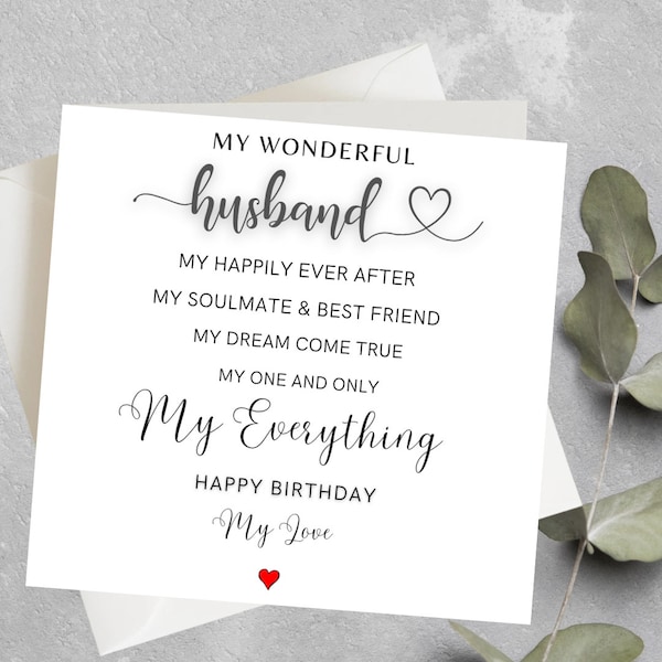 Husband Sentimental Birthday Card - Etsy