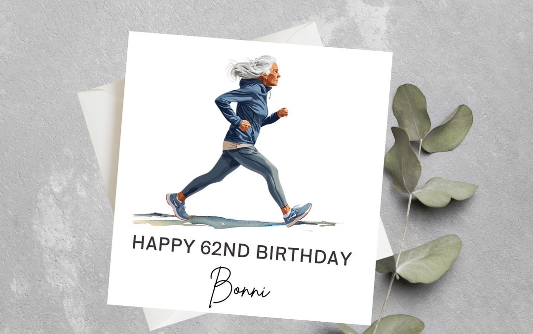 Runner Birthday Card for Female, Male, Personalised Female Runner ...