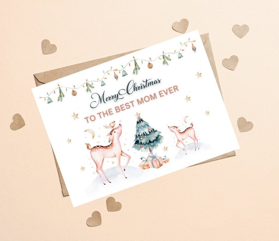 To the Best Mom Ever Christmas Card, Personalized Christmas Card for ...