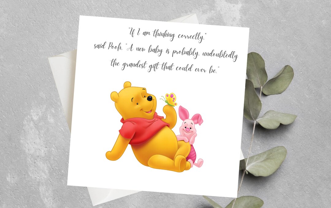 Personalised Winnie the Pooh Baby Shower Card, Sentimental Winnie the Pooh Greeting Card ...